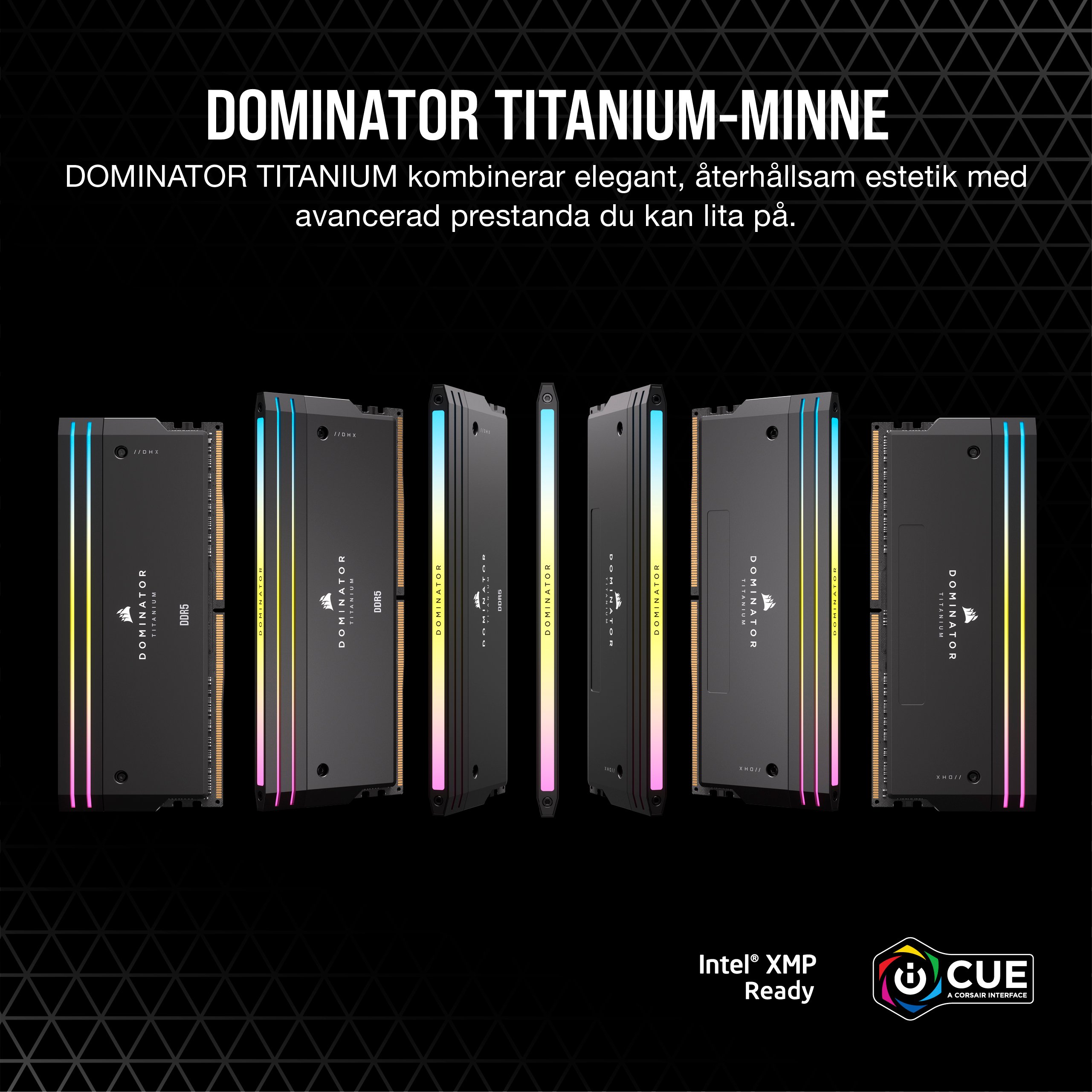 Corsair 96GB (2x48GB) DDR5 6400MHz CL32 Dominator Titanium RGB Svart ...