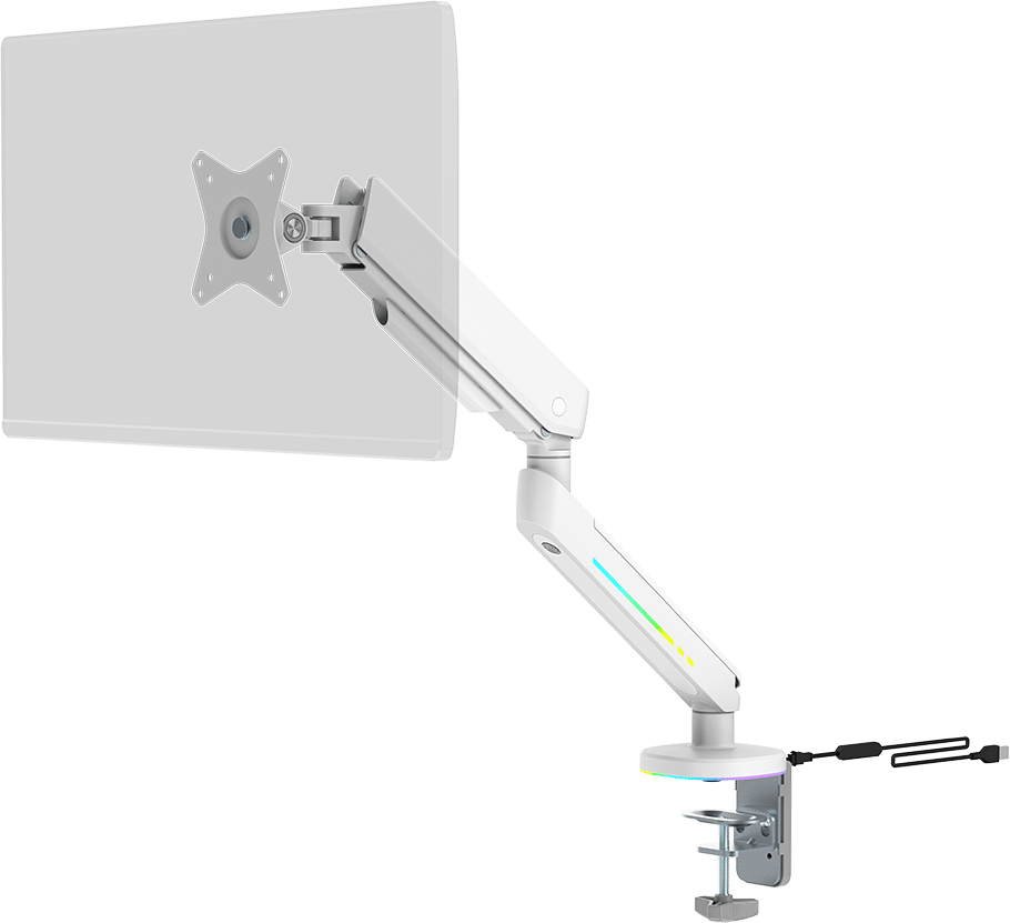 DELTACO Gaming RGB Spring-Assisted Monitor Arm Vit - Inet.se