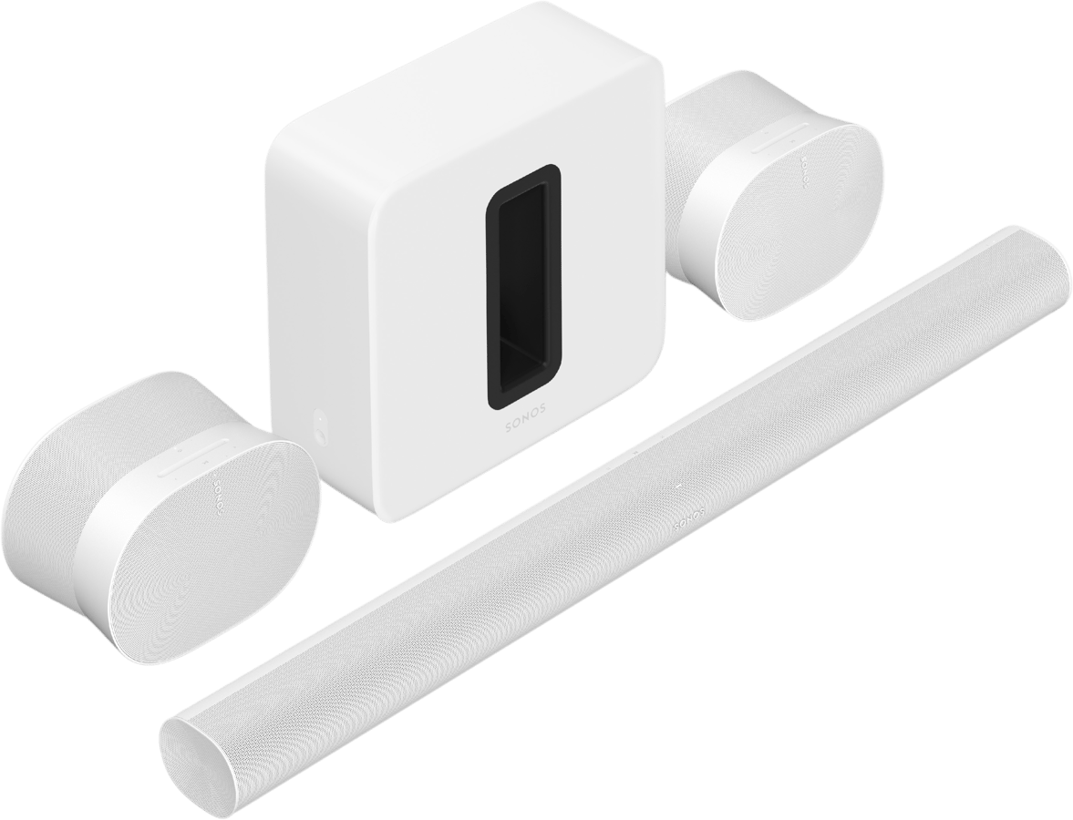 Sonos Arc + Sub + Era 300 Hembiopaket Vit - Inet.se