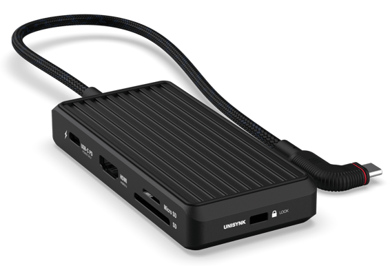 Unisynk 8 Port USB-C Hub V2 4K60Hz 100W Svart - Inet.se