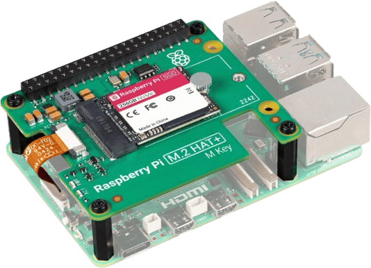 Raspberry Pi M.2 HAT+ och 256GB NVMe SSD för RPi 5 - Inet.se