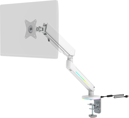 DELTACO Gaming RGB Spring-Assisted Monitor Arm Vit - Inet.se