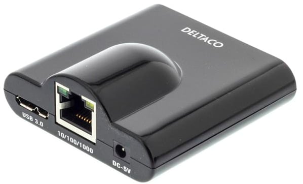 Deltaco USB 3.0 hubb 2-portar med nätverk - Inet.se