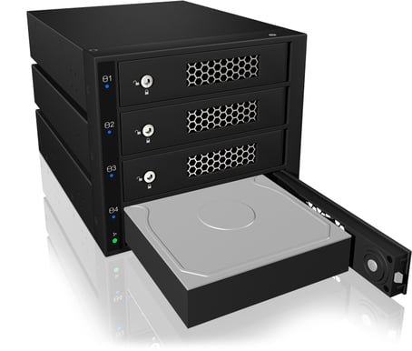 ICY BOX Backplane 3st 5,25" till 4x3,5" SATA 6Gb/s eller SAS - Inet.se