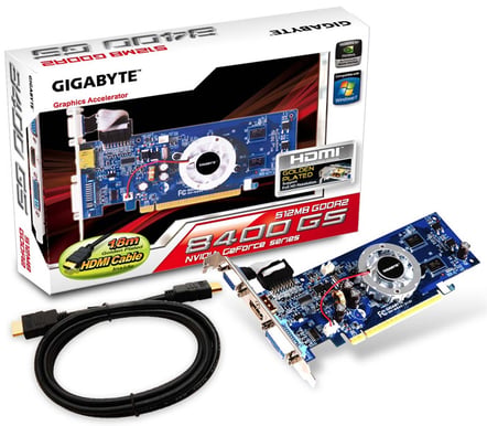 Gigabyte GeForce 8400GS 512MB + HDMI-kabel - Inet.se