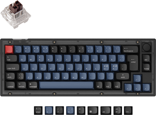 Keychron V2 TKL 65% Fully Assembled Knob K Pro Brown Switch Frosted Black QMK/VIA - Inet.se