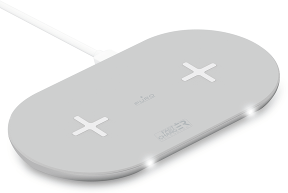 Puro Dual Qi Charger 20W Vit - Inet.se