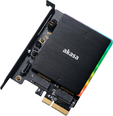 M.2 adapterkort med RGB plats för 2 M.2 SSD (1xNVME, 1x SATA) - Inet.se