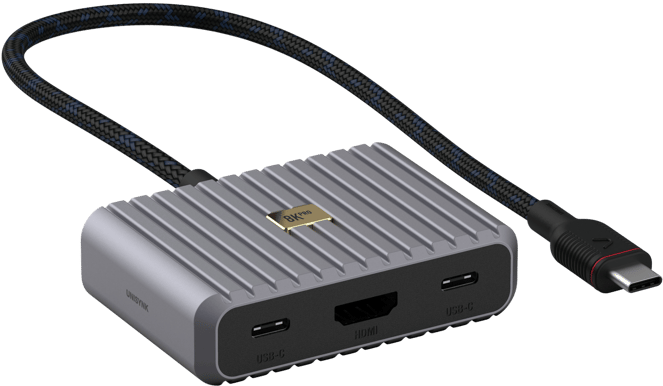 Unisynk 5 port USB-C Hub 8K 100W Grå - Inet.se