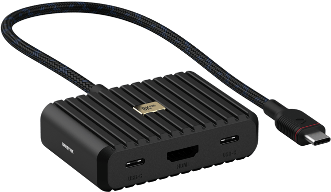 Unisynk 5 port USB-C Hub 8K 100W Svart - Inet.se