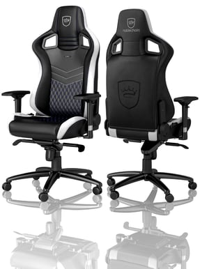 Noblechairs EPIC Svart/Vit/Blå Limited Edition - Inet.se