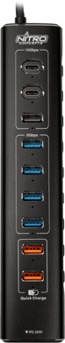 Nitro Concepts - UH1 - 10 Port USB hub - Inet.se
