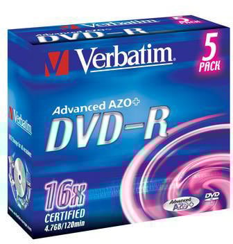 DVD-R Verbatim 4.7GB 16X 5p Jewel Case - Inet.se
