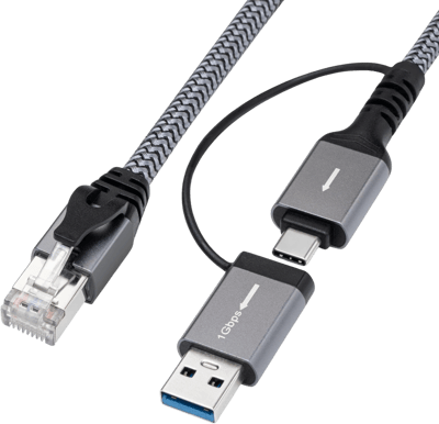 Microconnect CAT6 FTP till USB A-C adapter, 1m - Inet.se